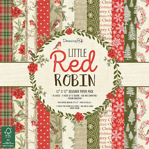 Scrapbooking Paper Pack-Little Red Robin 12‚Äù x 12‚Äù Lilly-Art