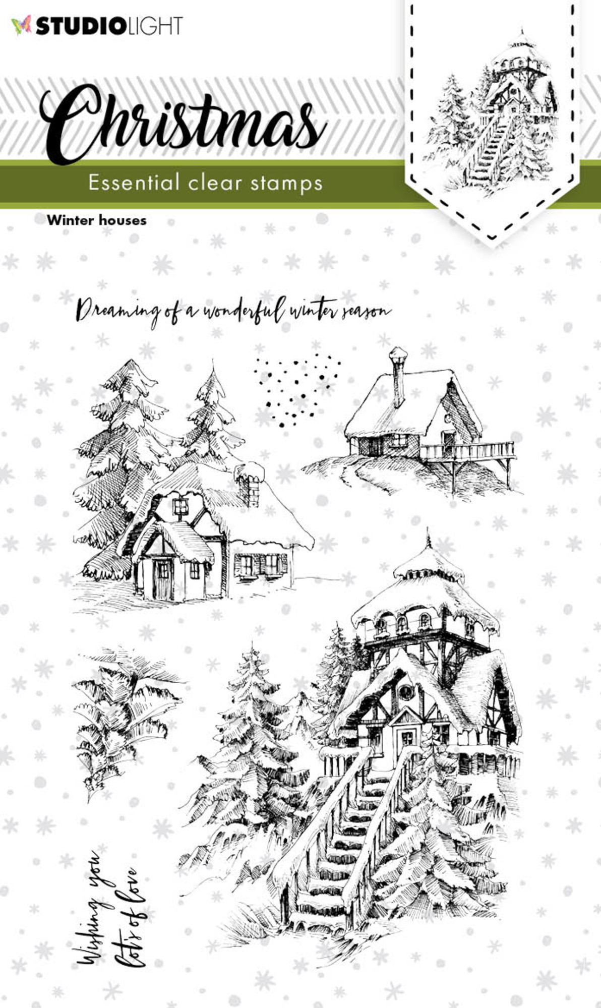 Studio Light Christmas Winter Houses Essentials Clear Stamps Lilly-Art