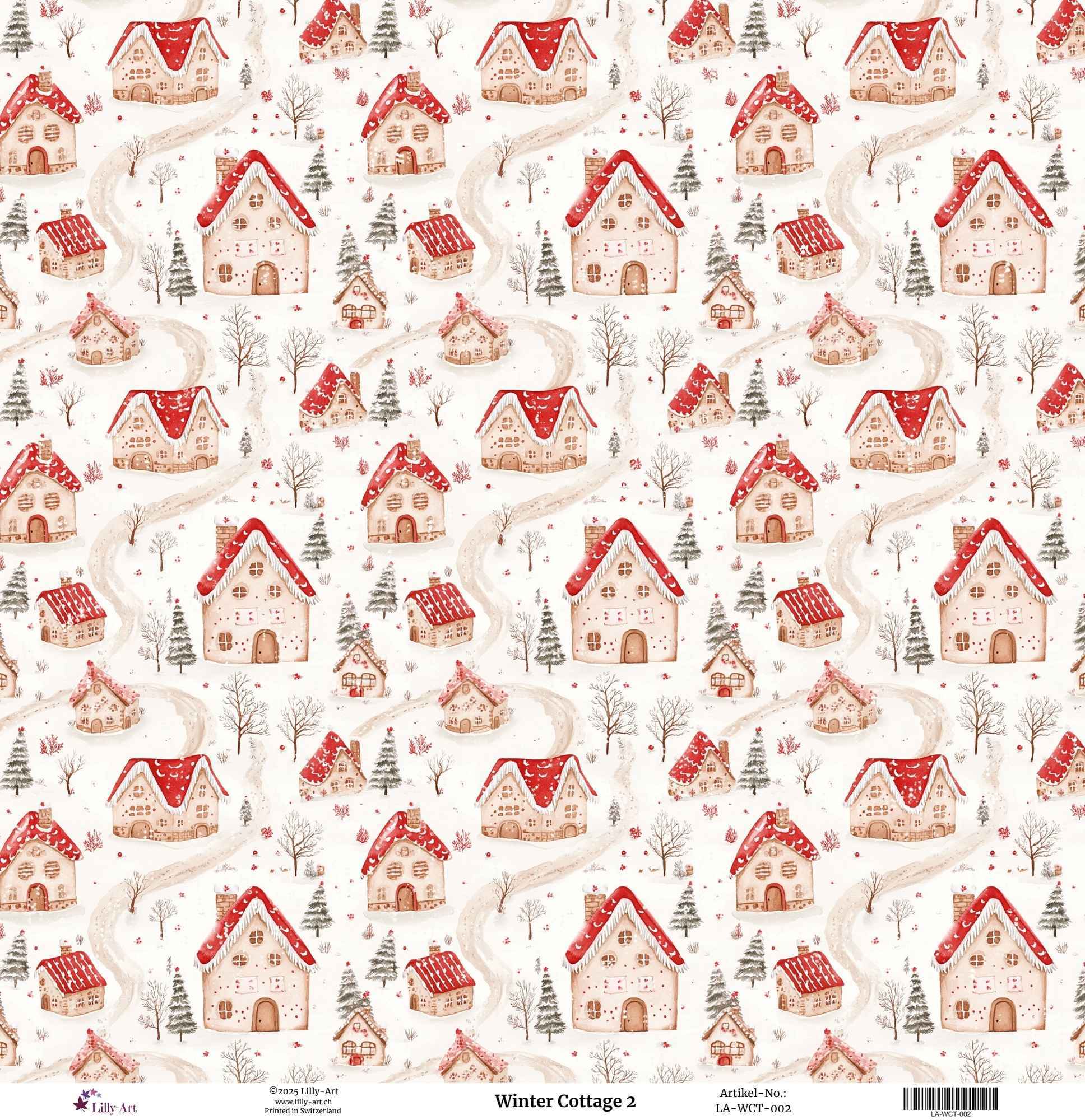 Lilly-Art Designpapier Winter Cottage 2 Lilly-Art