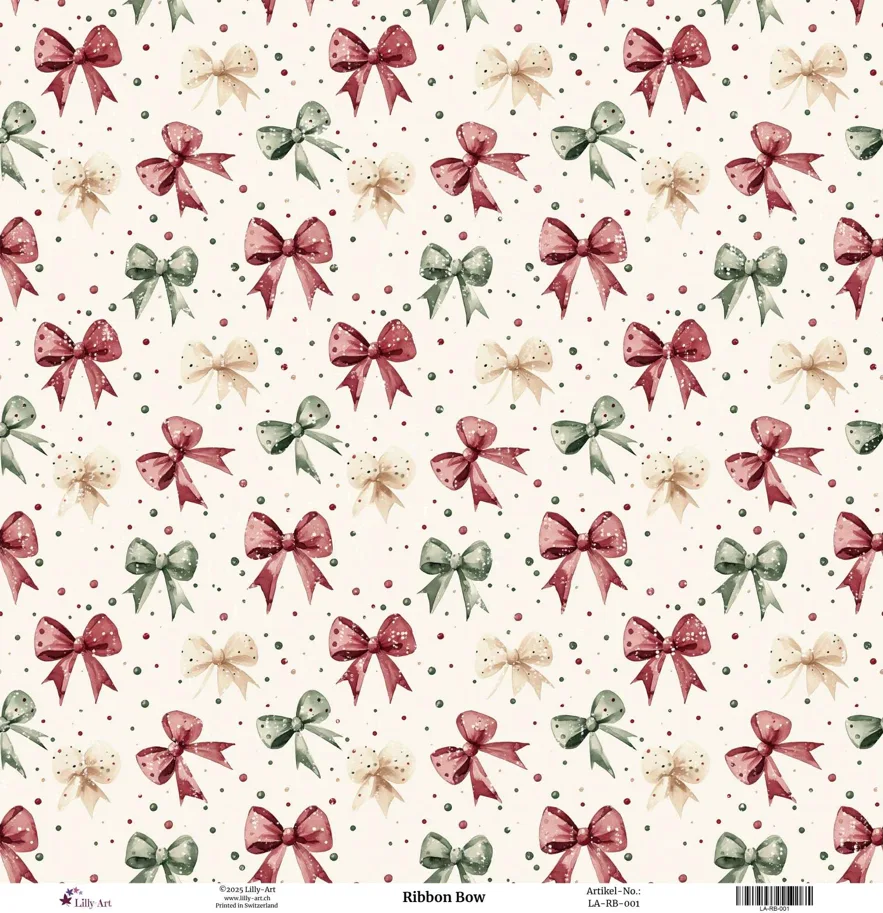 Lilly-Art Designpapier Ribbon Bow Lilly-Art