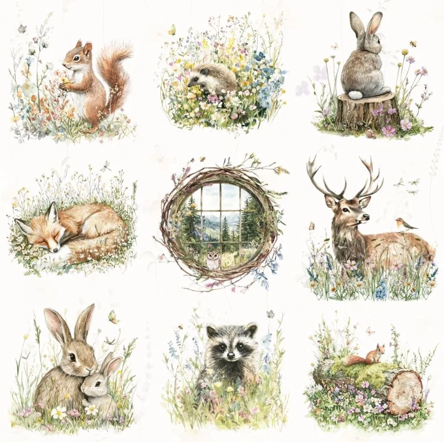 Lilly-Art Designpapier Spring Woodland Lilly-Art