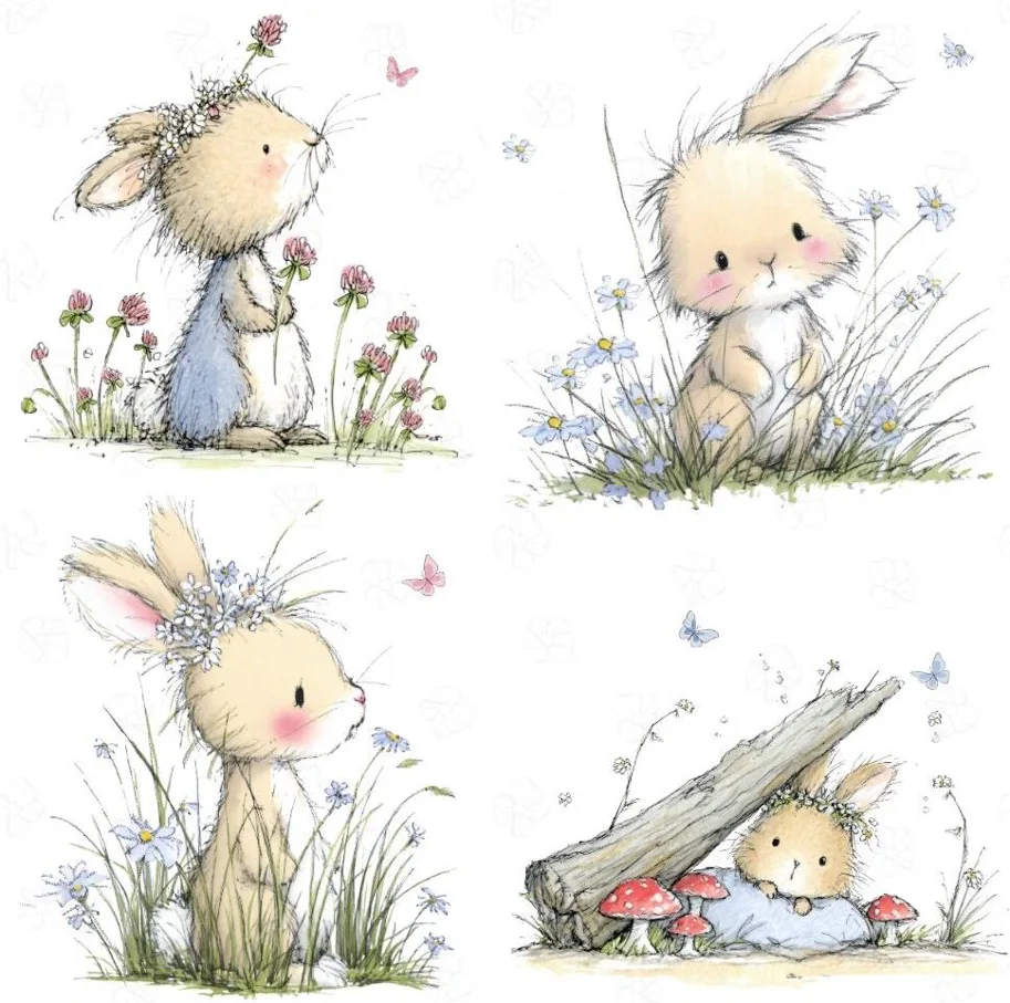 Lilly-Art Designpapier Sweet Bunny 2 Lilly-Art