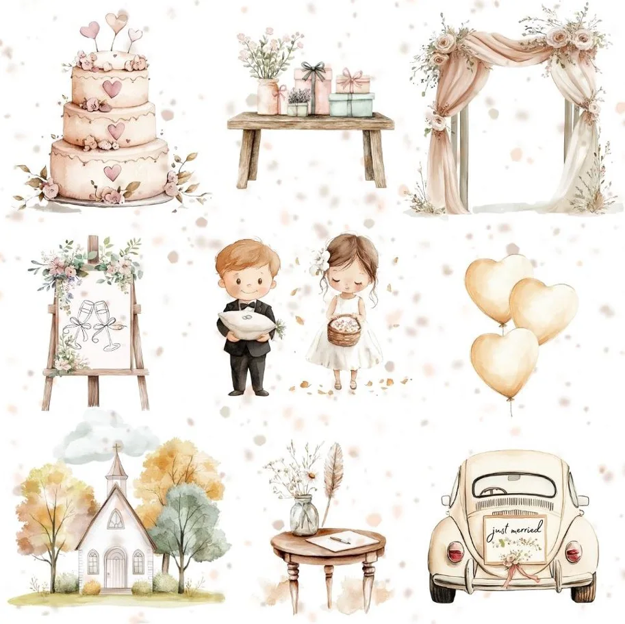 Lilly-Art Designpapier just merried Lilly-Art