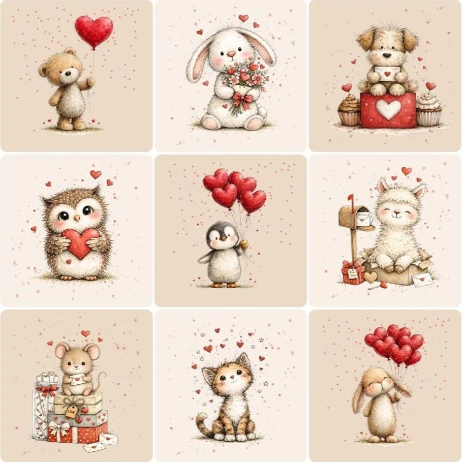 Lilly-Art Designpapier Valentinstag Lilly-Art